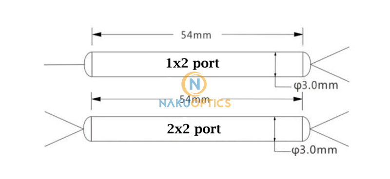 780nm 1X2 2X2 Taper Type Optic Coupler with Hi780 Fiber Mini SM Fiber ...