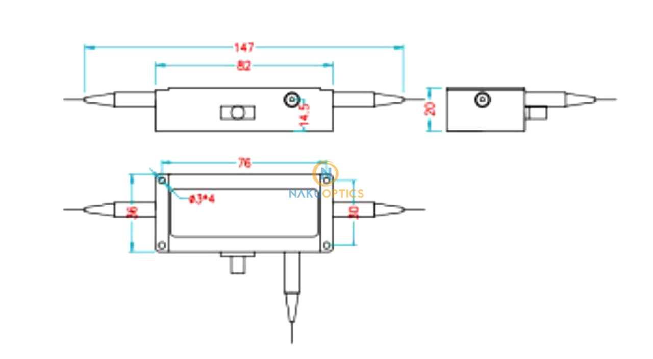 1550nm 80MHz SM/PM Dual Output Fiber Coupled Acousto-Optic Modulator ...