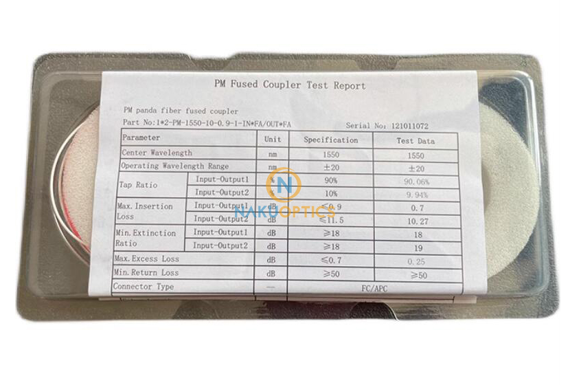 1550nm 2x2 PM Tapered Coupler with Panda Fiber Slow Axis Alignment Any ...