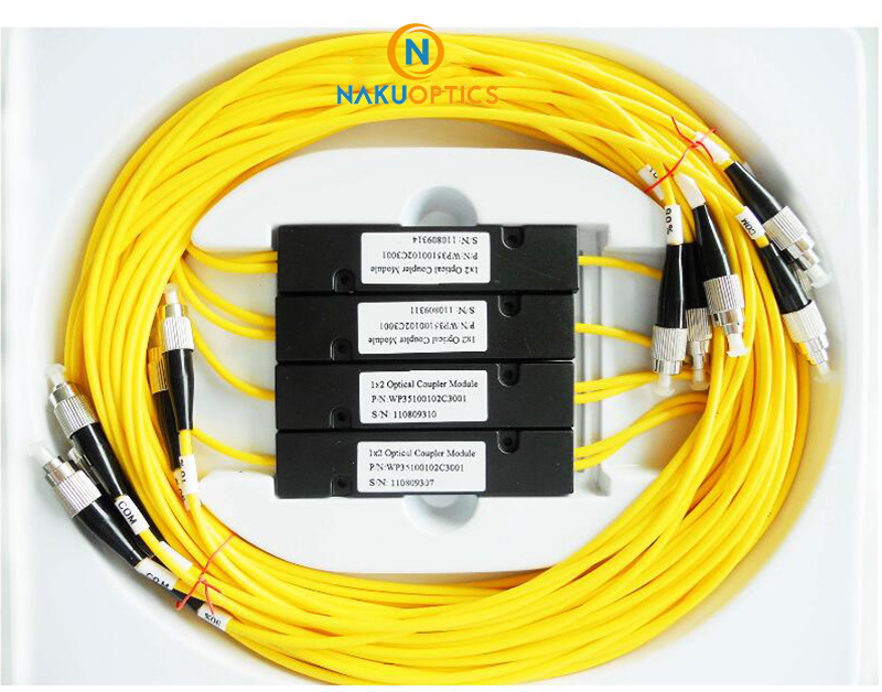 10pcs Fiber Coupler 1310nm~1550nm 1X2 Tapered Box Type SM Fiber Optic ...