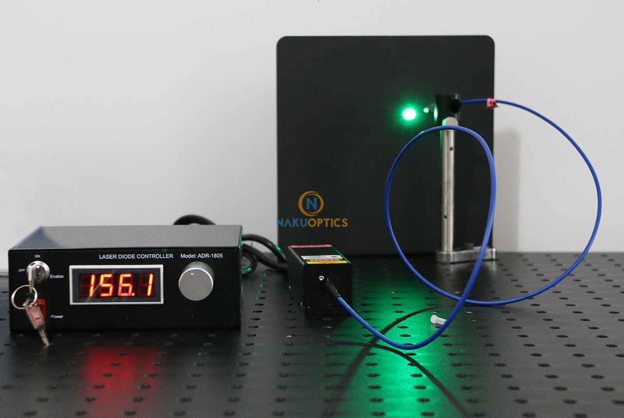 520nm 1~40mW Adjustable Output Power Green Laser PM Fiber Output ...