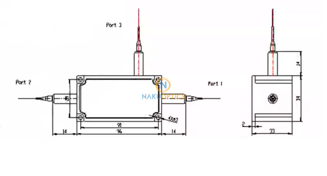 780nm Three-Ports Single-mode Fiber Optic Circulator For Experimental ...