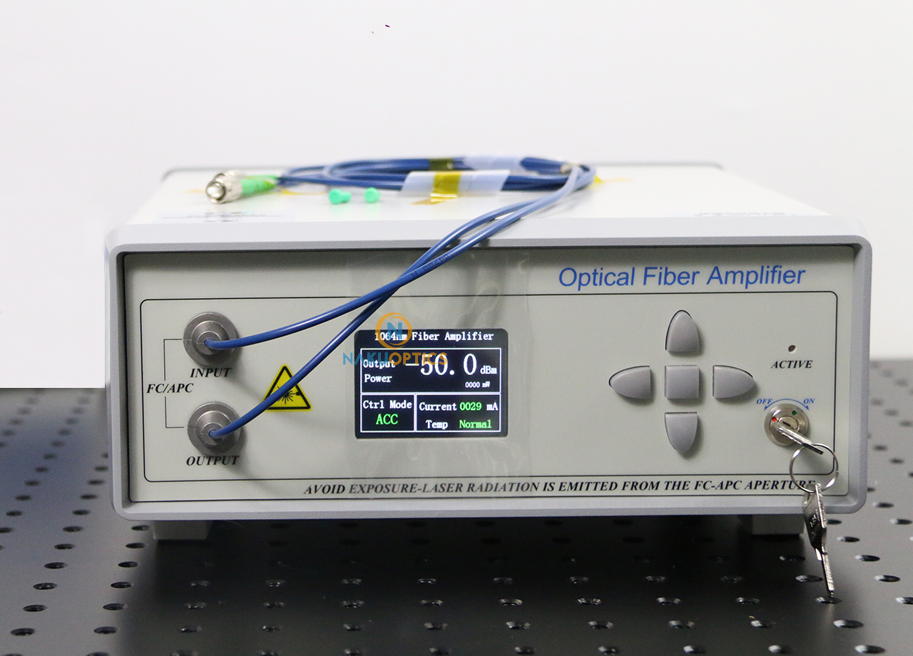L-Band 20dBm 100mW SM Erbium-doped Fiber Amplifier Benchtop - NakuOptics