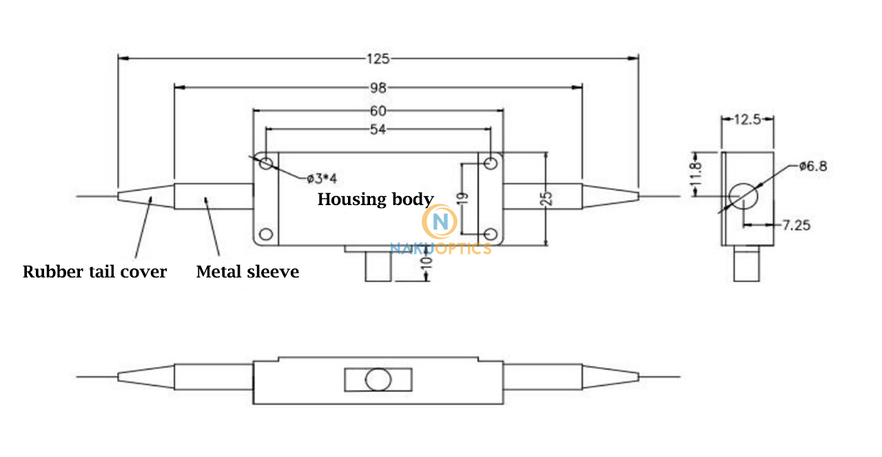 1064nm 100MHz Infrared Fiber Coupled Acousto-Optic Modulator - NakuOptics